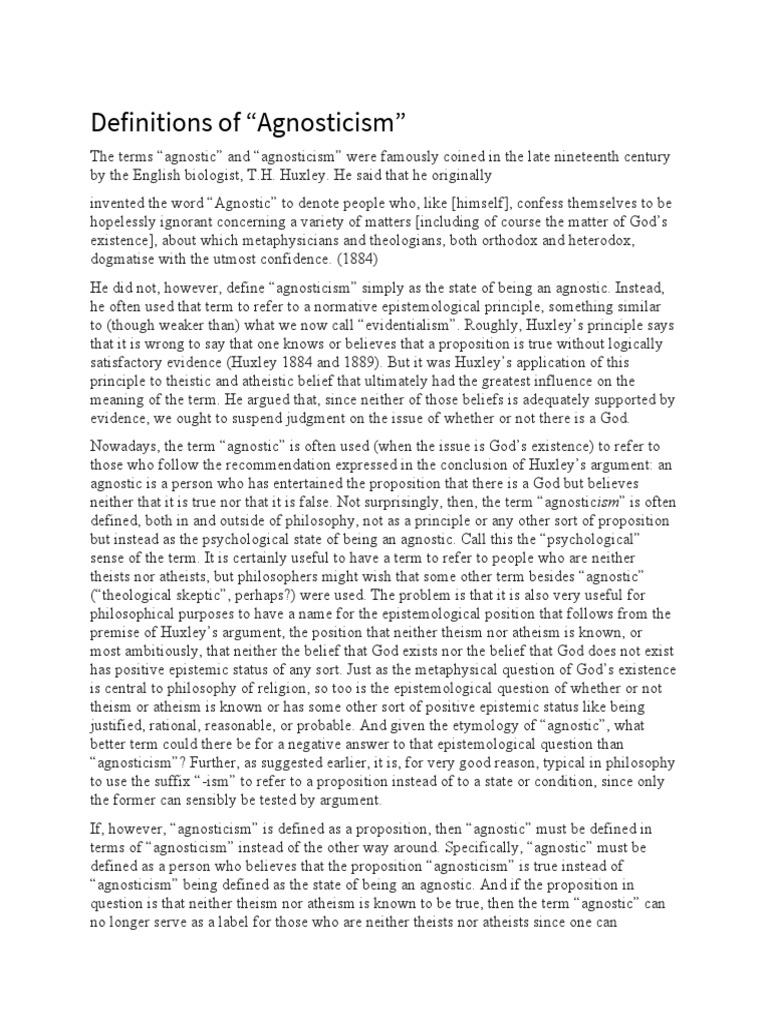 Definition of Atheism | PDF | Agnosticism | Atheism