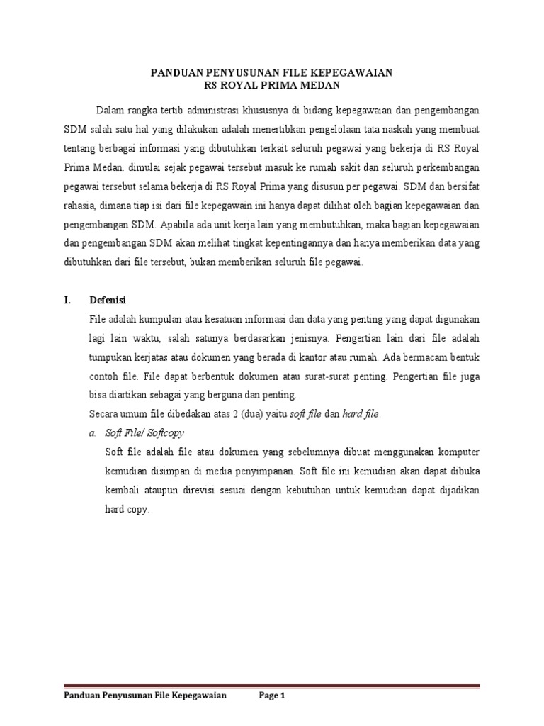 KPS 5. Ep 1 - Panduan Penyusunan File Kepegawaian | PDF | Bisnis