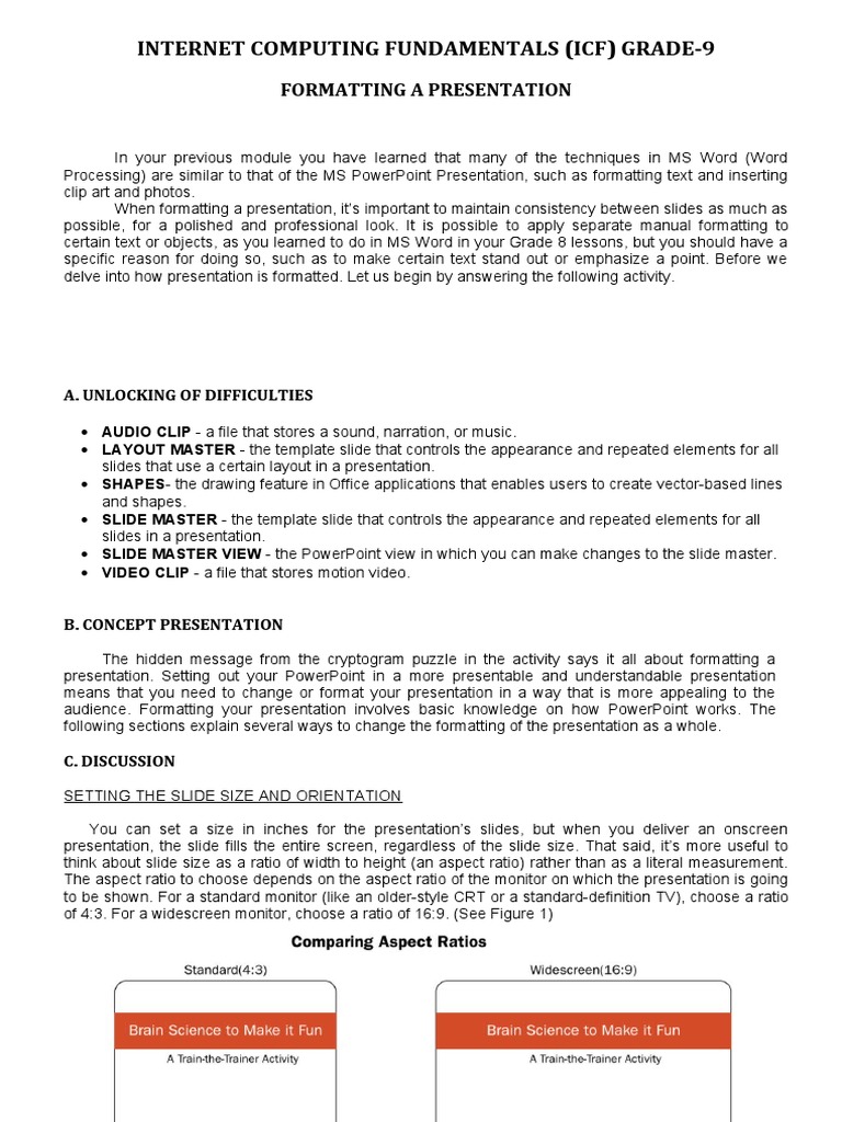 ICF 9 Week 3-4 | PDF | Page Layout | Computer Monitor