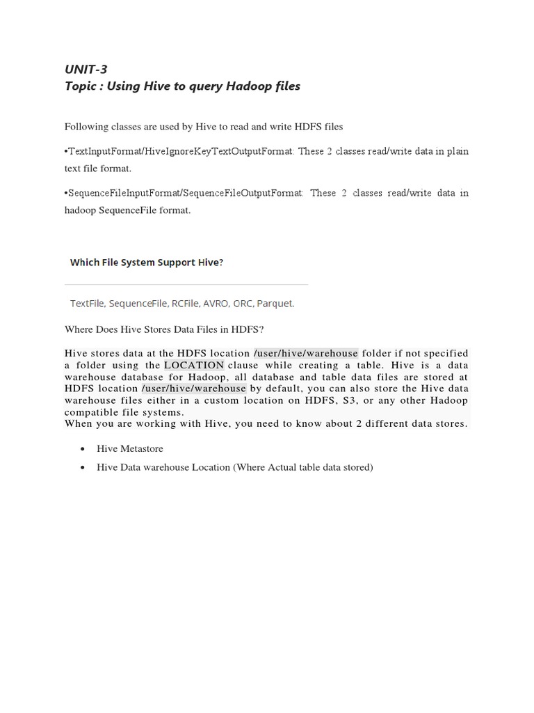 Using Hive To Query Hadoop Files Pdf