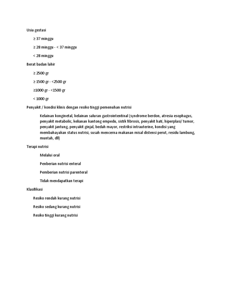 Skrining Gizi Neonatus | PDF