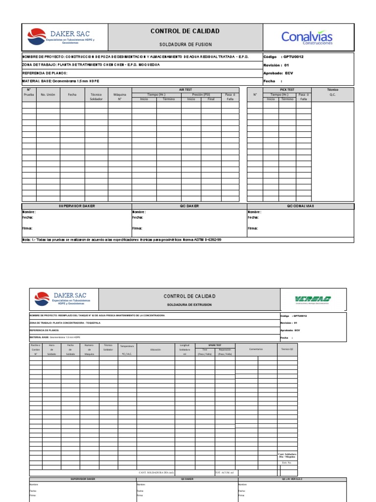 Control de Calidad Daker SAC | PDF | Soldadura | Construcción