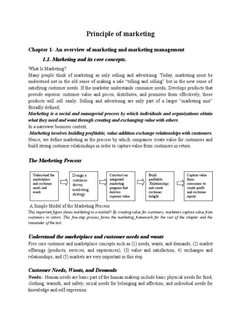 Overview of Marketing Principles | PDF | Marketing | Sales
