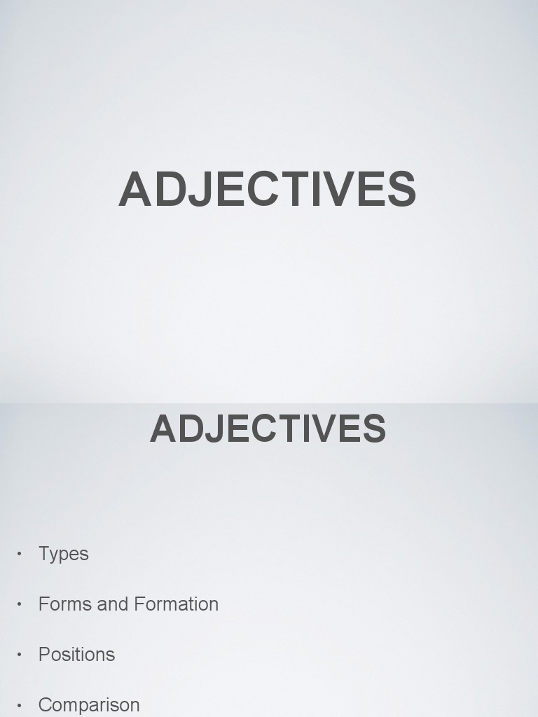 Adjectives | PDF | Adjective | Linguistic Morphology
