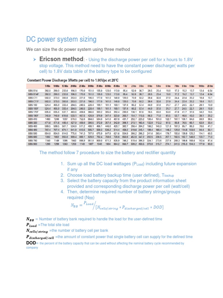 DC Power System Sizing Methods | PDF | Rectifier | Photovoltaics