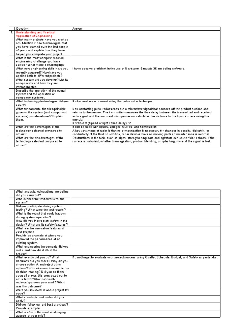 CEng Interview Questions | PDF | Risk | Risk Assessment