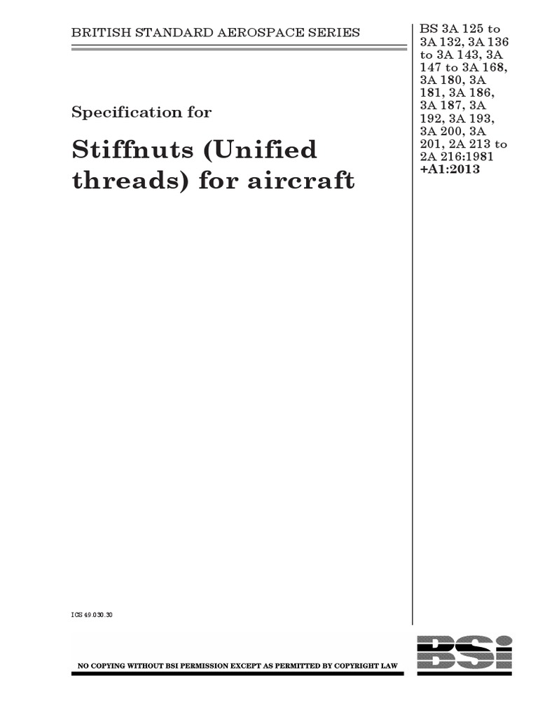 Stiffnuts (Unified Threads) For Aircraft | PDF | Steel | Stainless Steel