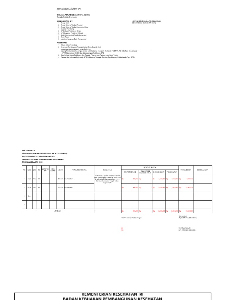 Puldata Perjadin Enumerator OKedit | PDF