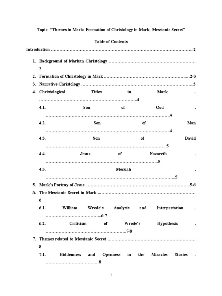 Christology & Messianic Secret | PDF | Gospel Of Mark | Jesus