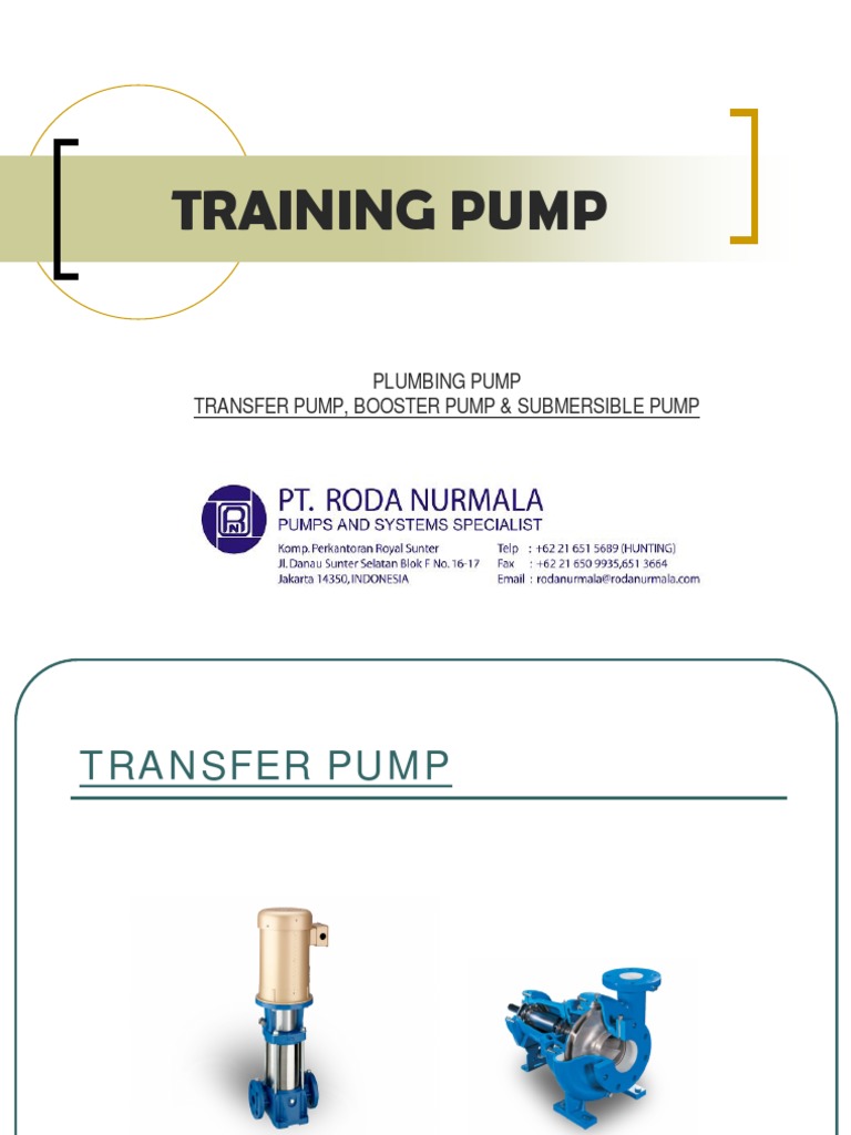 Pump Training PLB (Booster Transfer Sump Pit Pump) | PDF