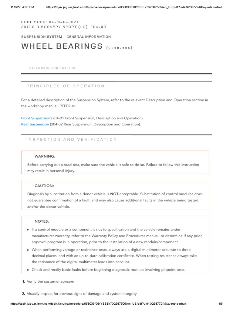Wheel Bearing Diagnosis and Testing | PDF | Manufactured Goods ...