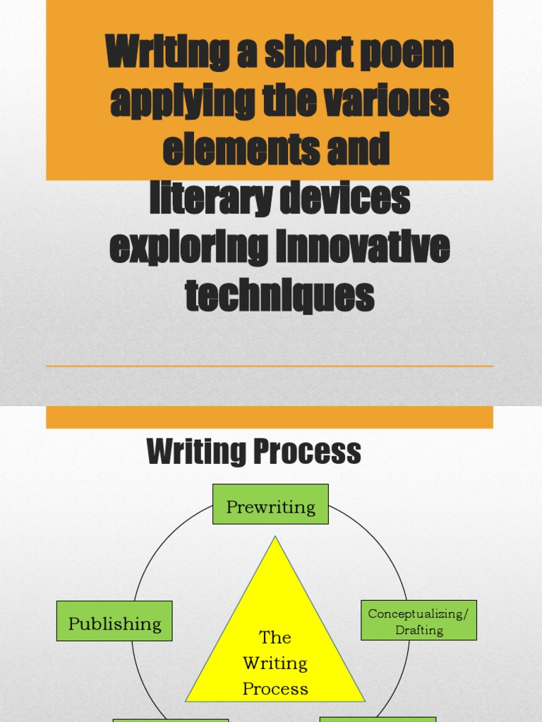 Writing A Short Poem Applying The Various Elements and Literary Devices ...