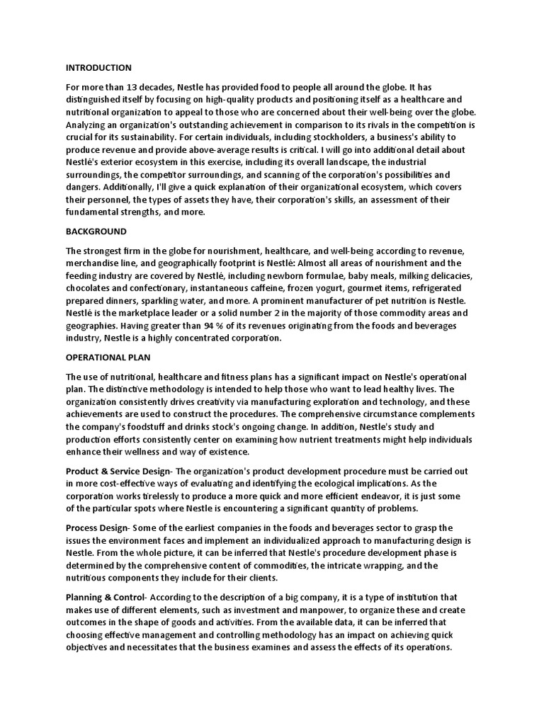 Business Plan Nestle | PDF | Human Resources | Nestlé