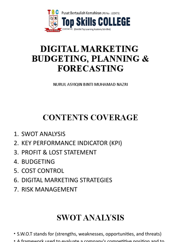 Digital Marketing Budgeting & Planning Guide | PDF | Cost Of Goods Sold ...