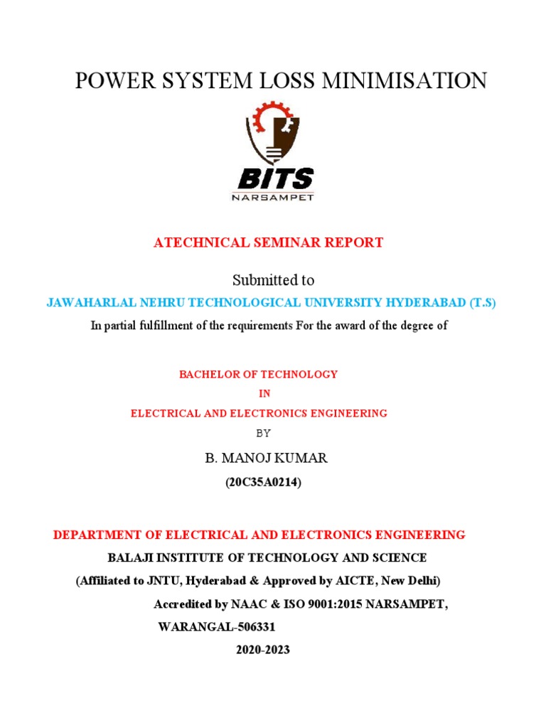 Manoj Seminar1 PDF | PDF | Electric Power | Electric Power Distribution