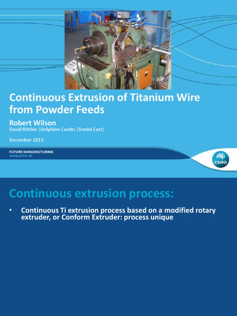 13 - Robert Wilson - CSIRO, Australia | PDF | Extrusion | Titanium