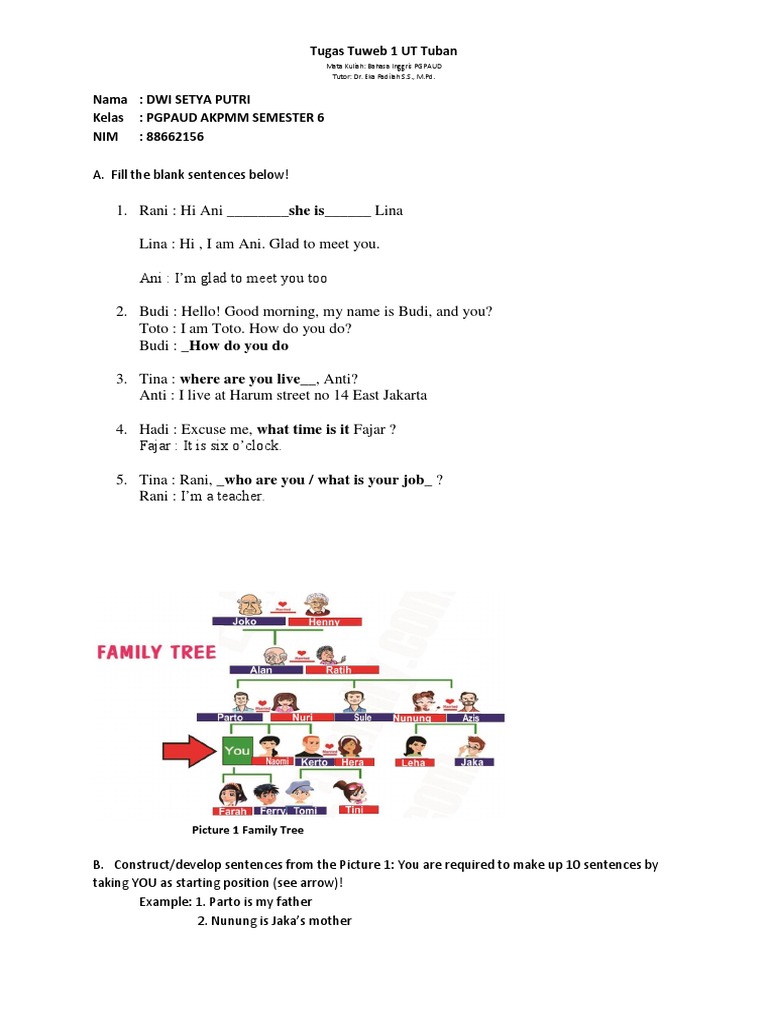 Tugas TUWEB 1 DWI SETYA PUTRI 858662156 | PDF | Semantics | Morphology