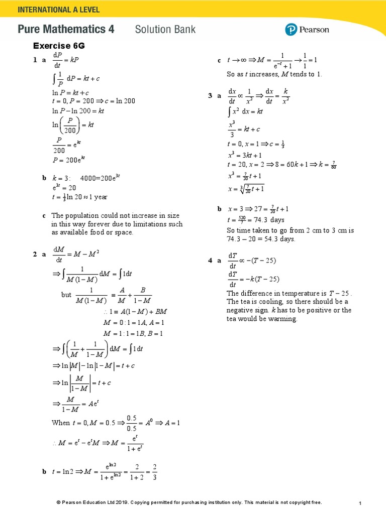 P4 Exercise 6G | PDF