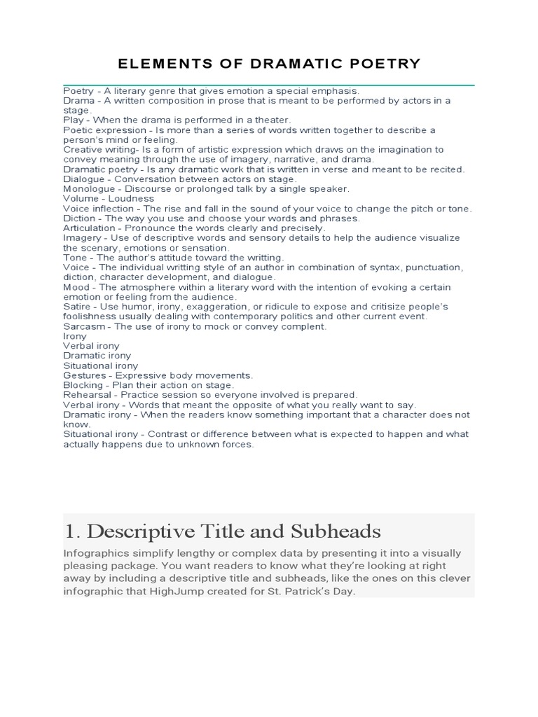 Elements of Dramatic Poetry | PDF | Irony | Poetry