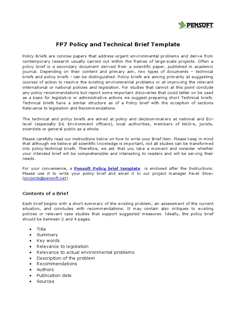 Policy Brief Template 04 | PDF | Biodiversity | Conservation Biology