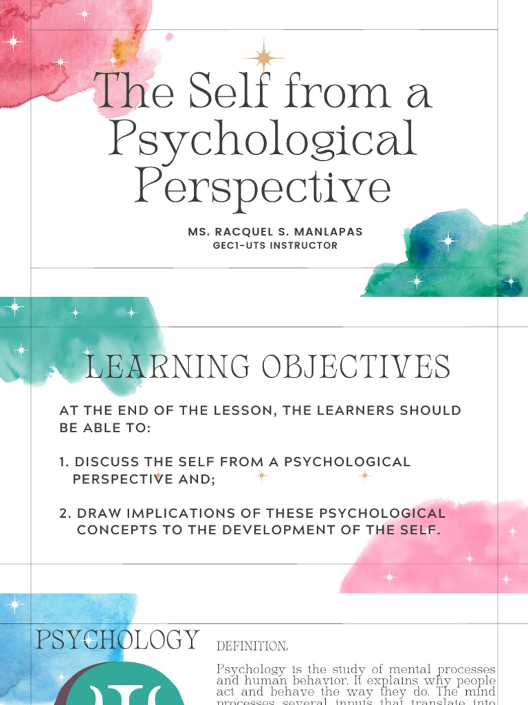 The Self From A Psychological Perspective PPT | PDF | Id | Self