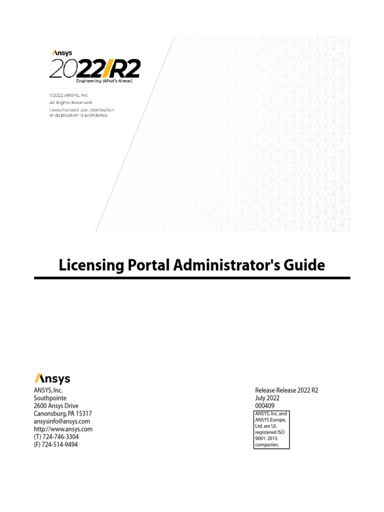 Ansys Licensing Portal Administrators Guide | PDF | Trademark ...