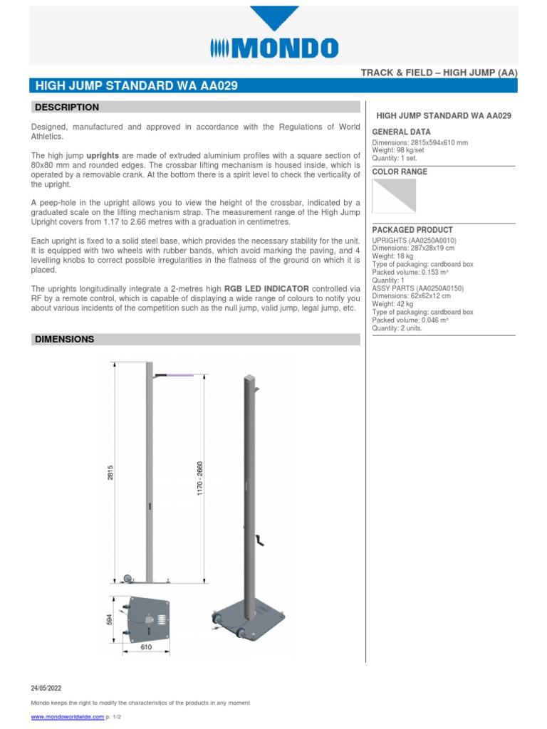 High Jump Standards and Measurements | PDF | Track And Field | Rgb ...