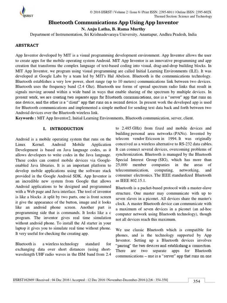 Bluetooth Communications App Using App I | PDF | Mobile App | Bluetooth