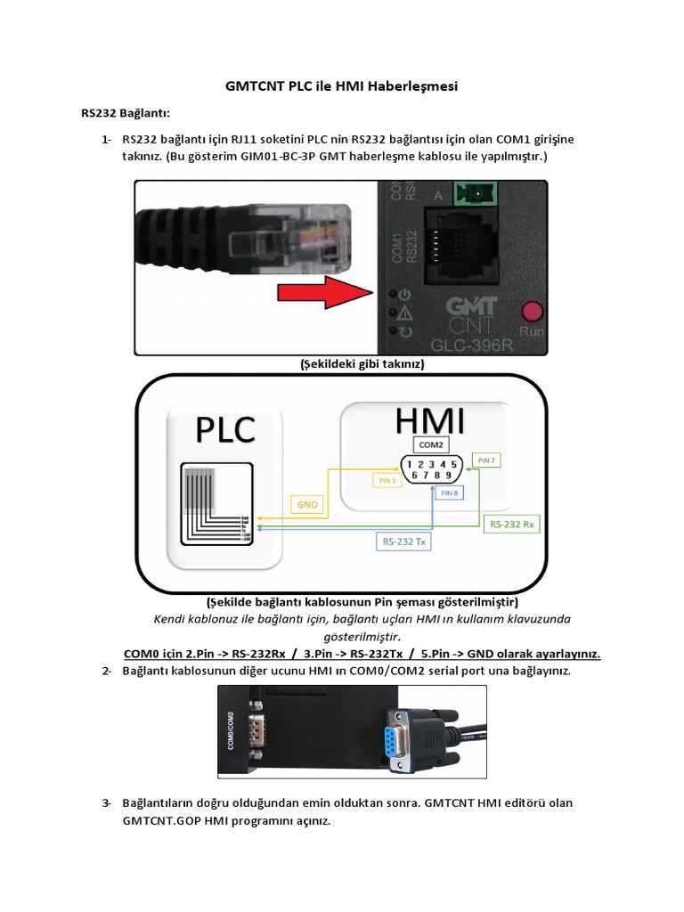 (RS232) PLC Ile HMI Haberleşmesi Anlatımı | PDF