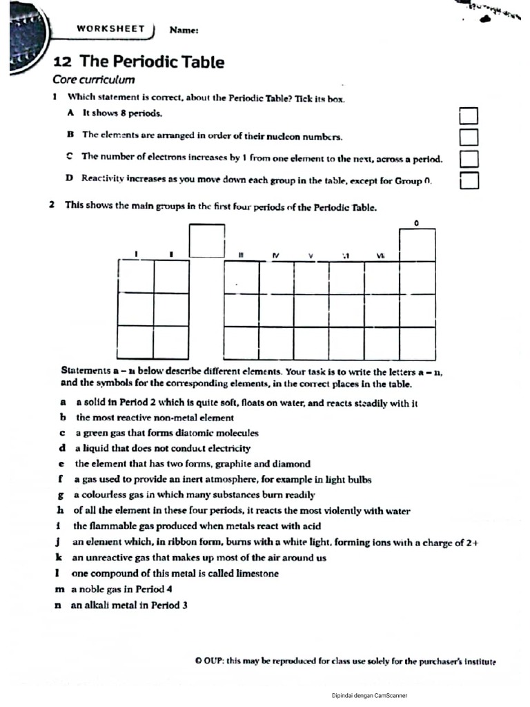 Worksheets 2 Periodictable | PDF