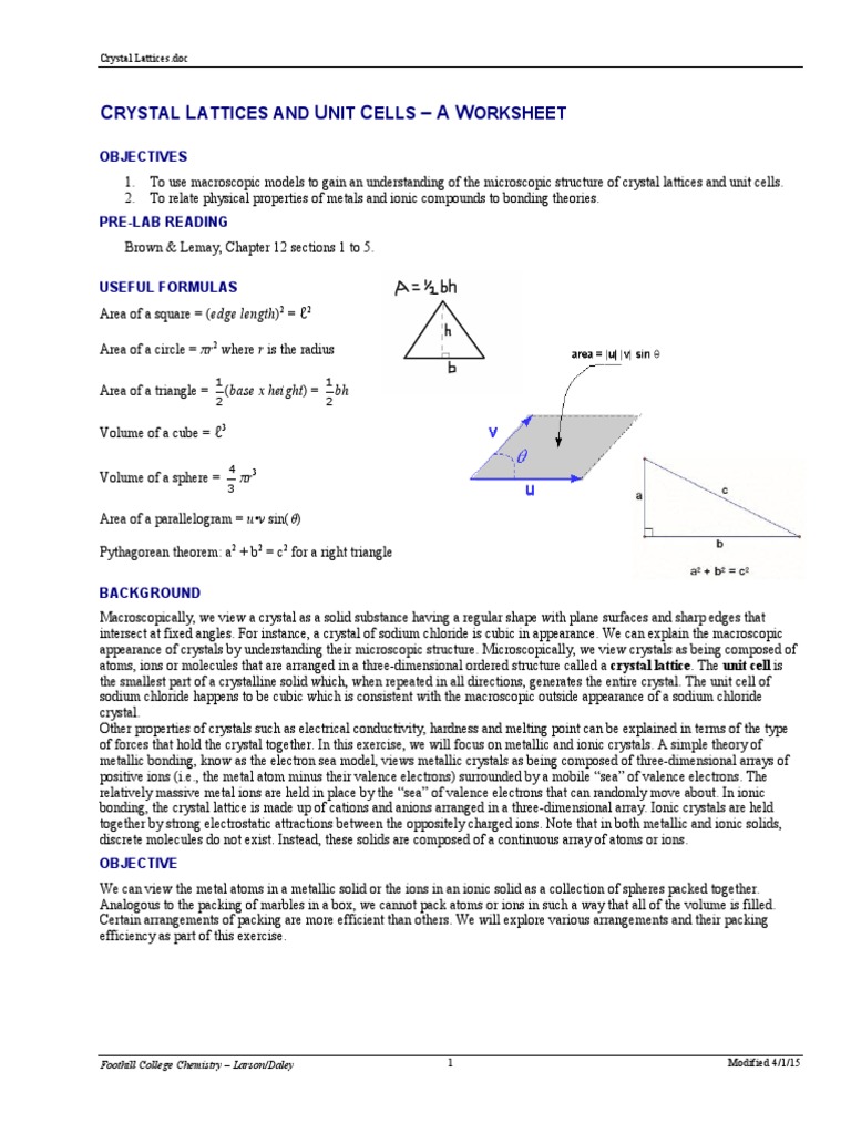 04-Crystal Lattices | PDF | Crystal Structure | Ionic Bonding