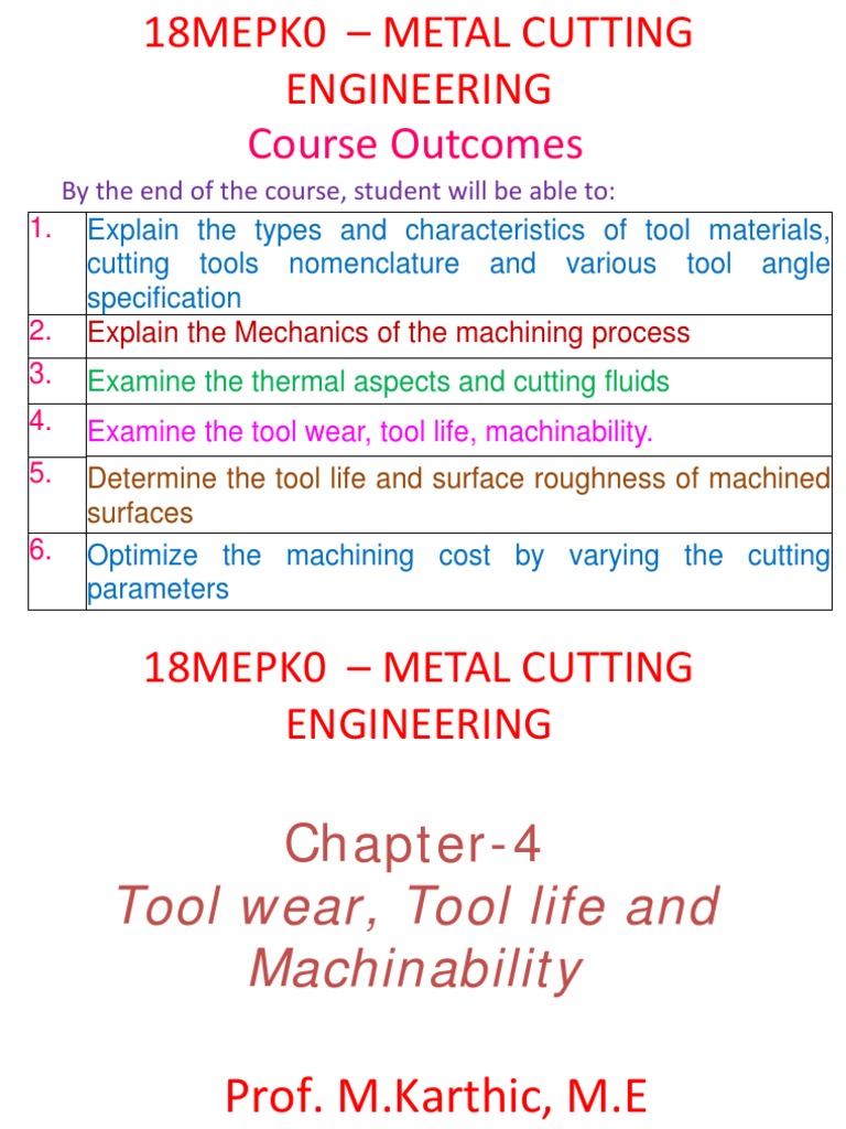 4.1 and 4.2 Tool Wear Mechanism and Types of Tool Damage | PDF | Wear ...