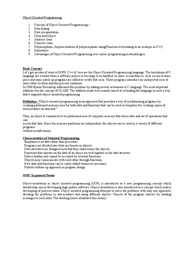 Object Oriented Programming Concepts Pdf Object Oriented Programming Object Computer Science 4730
