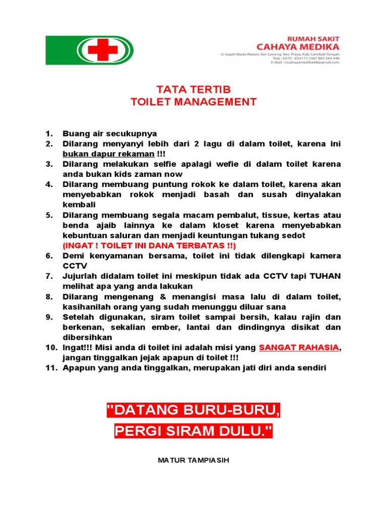 Tata Tertib Toilet | PDF