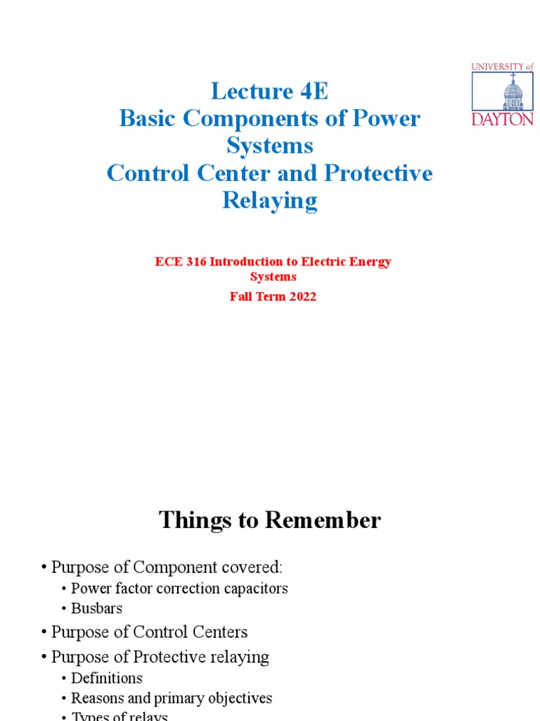 ECE 316 Lecture 4E Power Systems Components Control Centers and ...