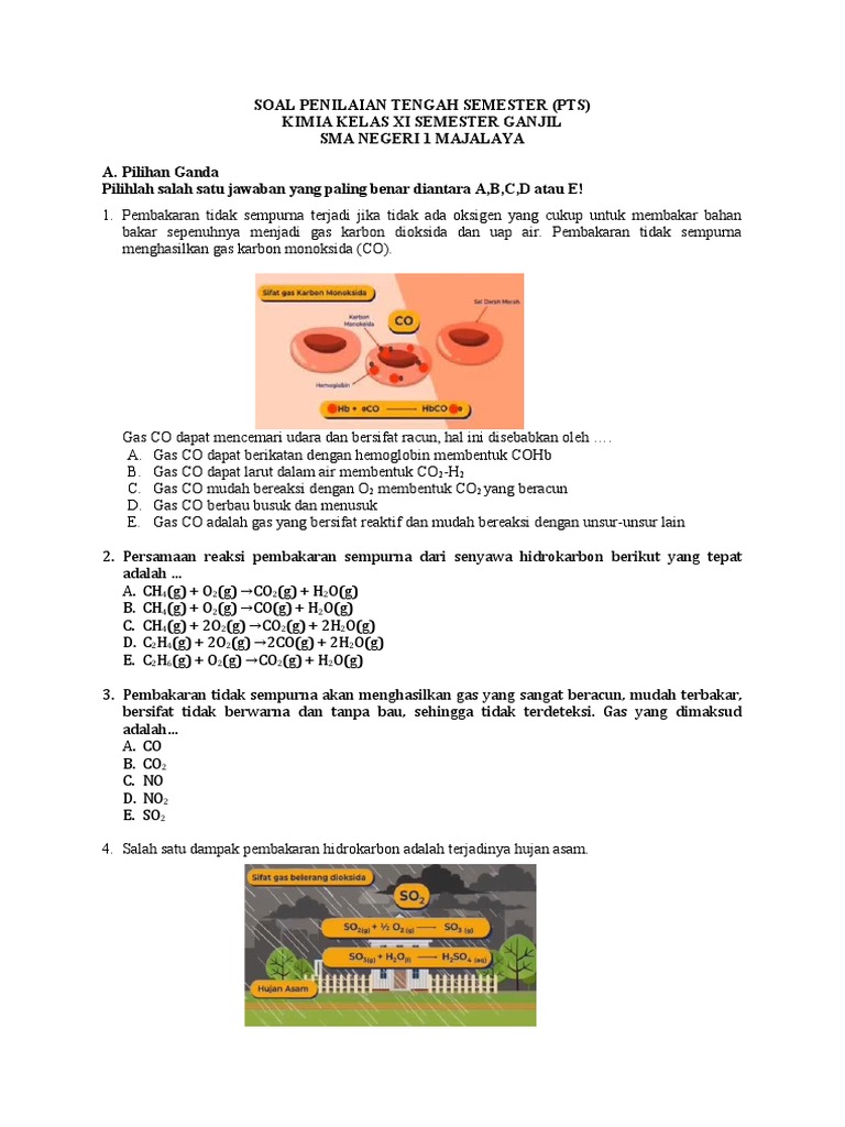 Soal PTS Kimia Kelas Xi | PDF | Sains & Matematika