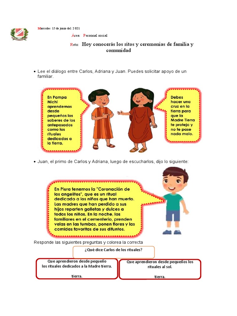 ACTIVIDAD - Per. Soc FICHA - 15-06-21 | PDF | Rituales