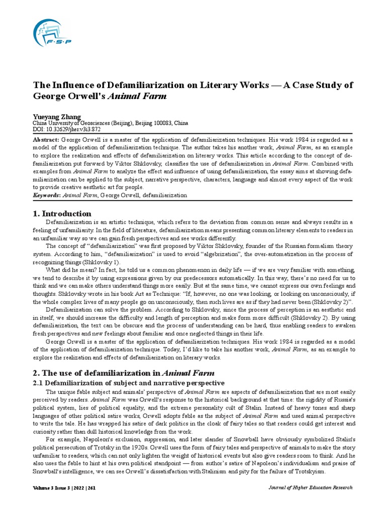The Influence of Defamiliarization On Literary Wor | PDF