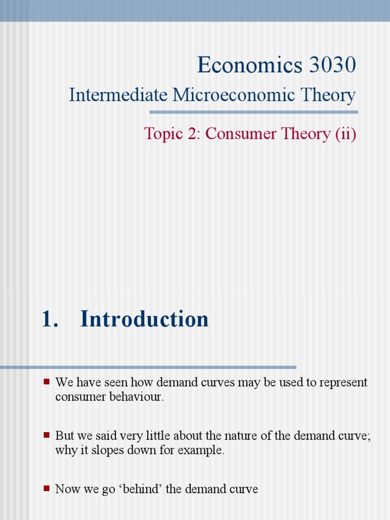 Consumer Theory 1 | PDF | Utility | Economics