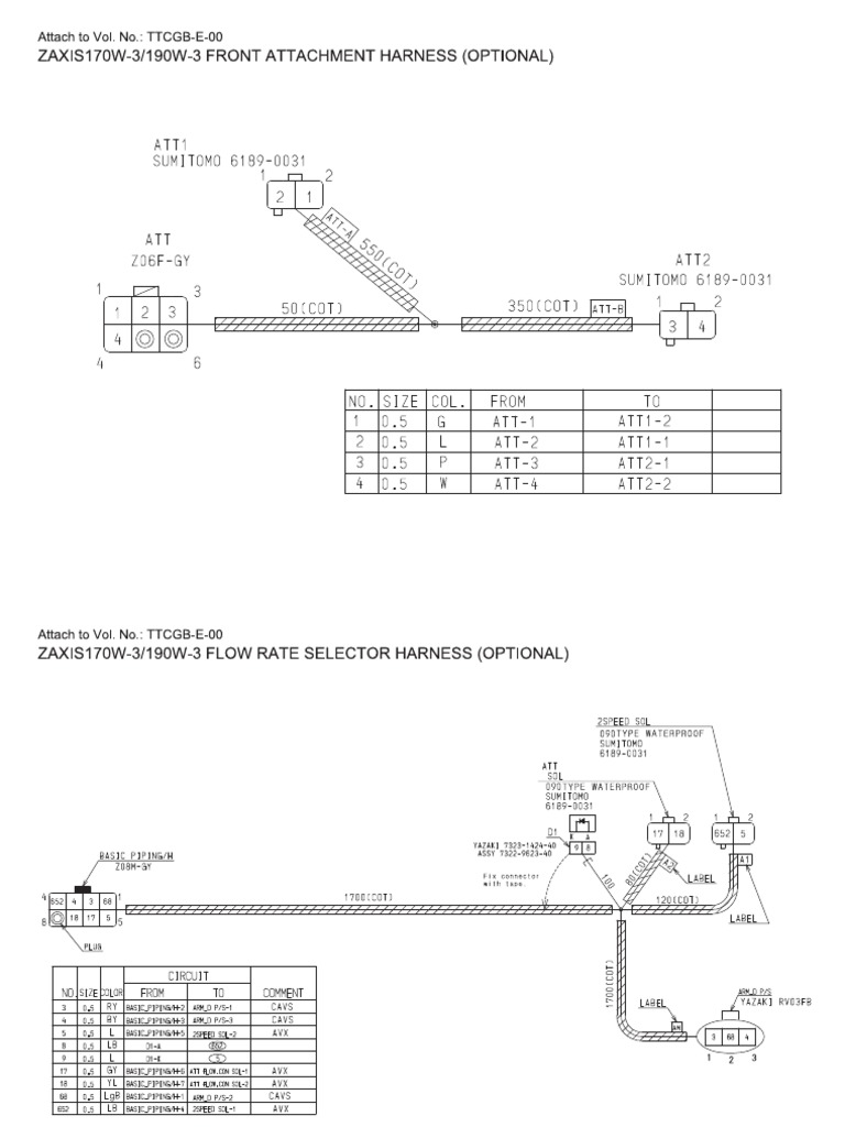 Hitachi Zaxis 170W-3,190W-3 Circuit Diagram | PDF