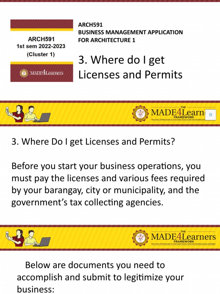ARCH591 - 3. Where Do I Get Licenses and Permits | PDF | Receipt | U.S ...