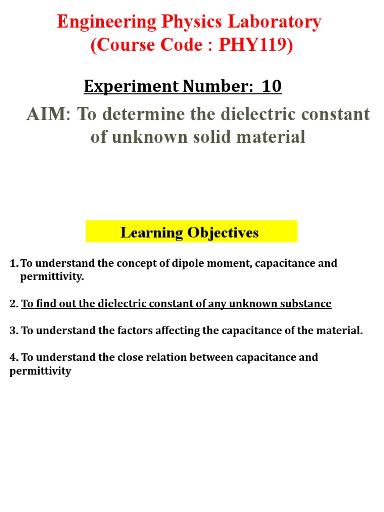 Dielectric Constant | PDF | Chemical Polarity | Capacitor