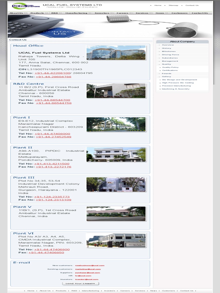 Contact Us Ucal, Ucal Fuel, Ucal Fuel Systems, Carburettor, Carburettor, Fuel Pump, Air Suction ...