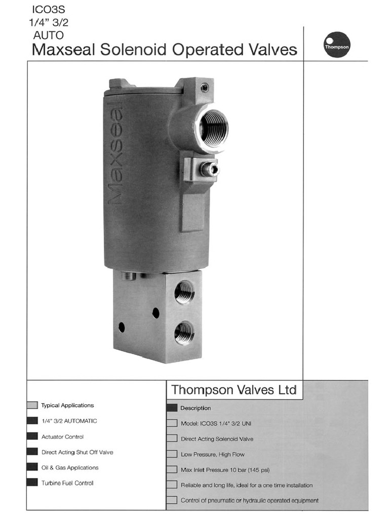 Thompson Valves | PDF
