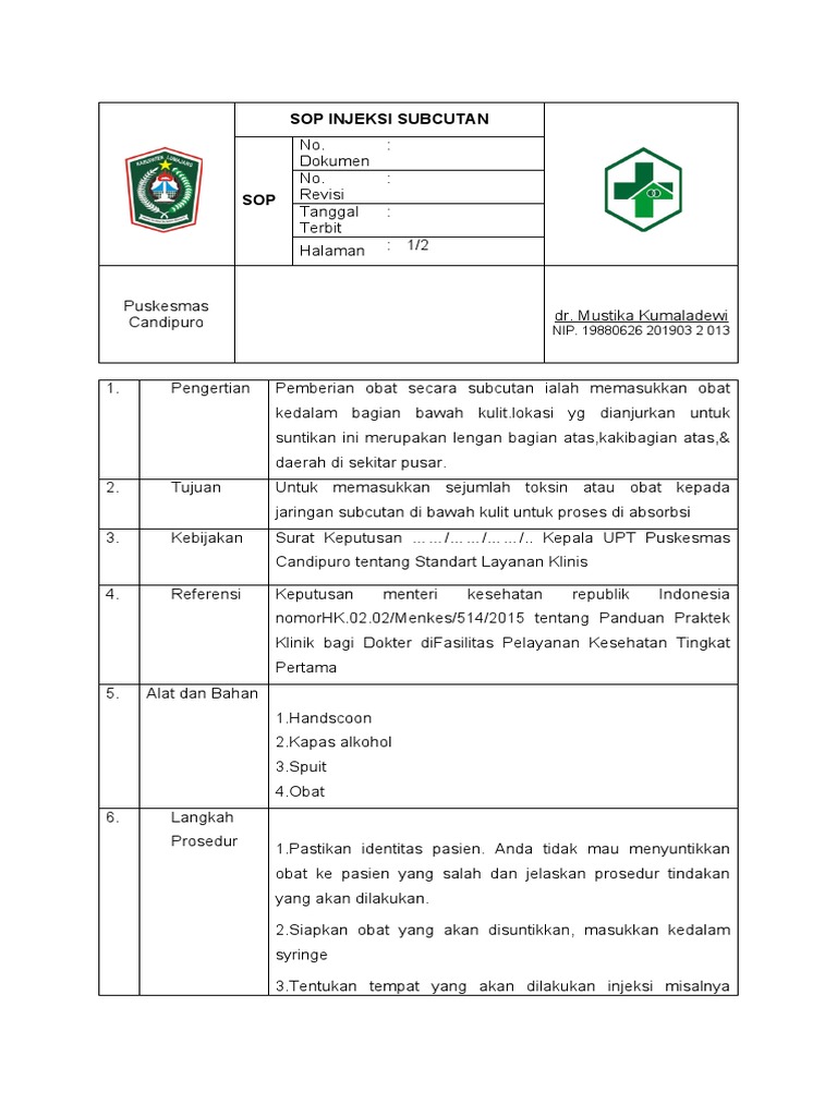 Sop Subcutan | PDF