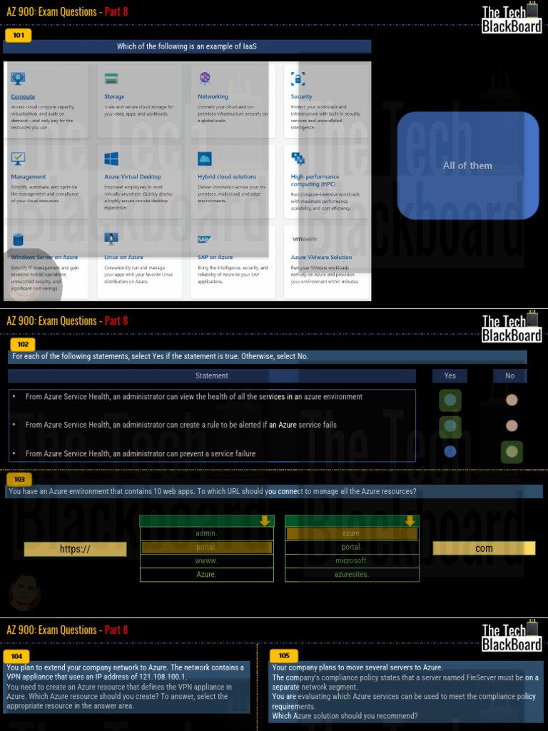 AZ 900 Questions - Part 8 | PDF | Microsoft Azure | Cloud Computing