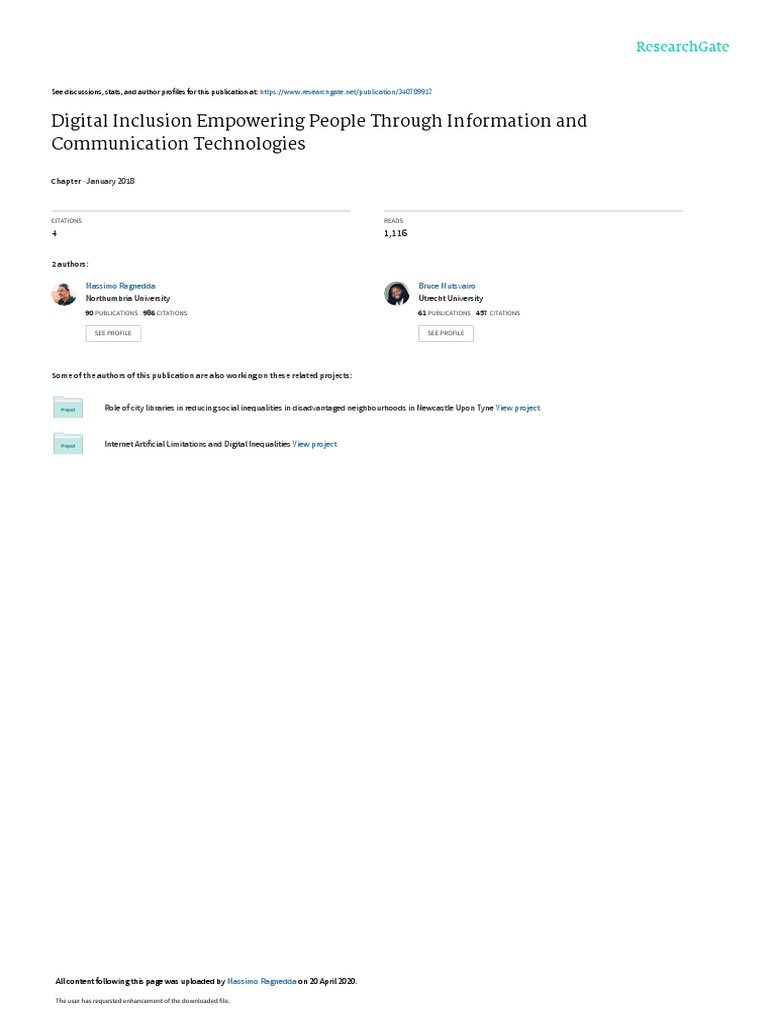 Digital Inclusion Empowering People Through Information and ...