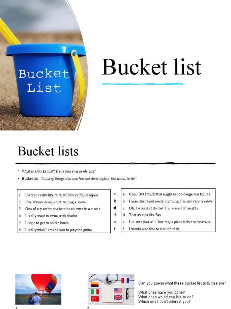 Bucket Lists | PDF