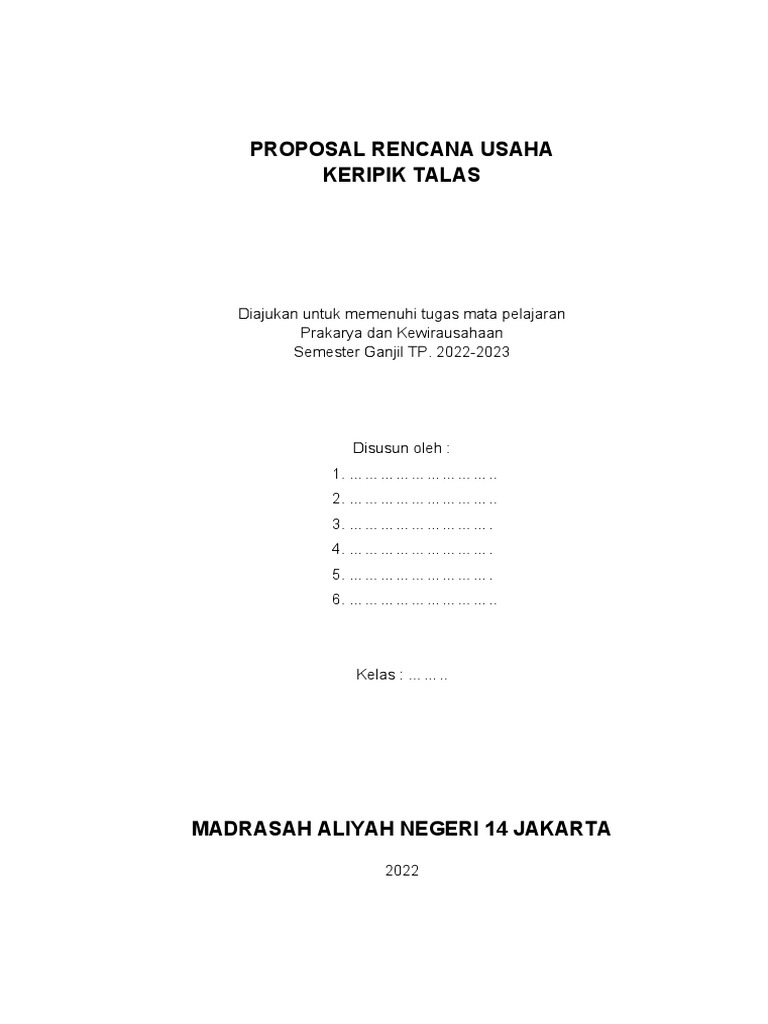 Contoh Proposal Usaha | PDF