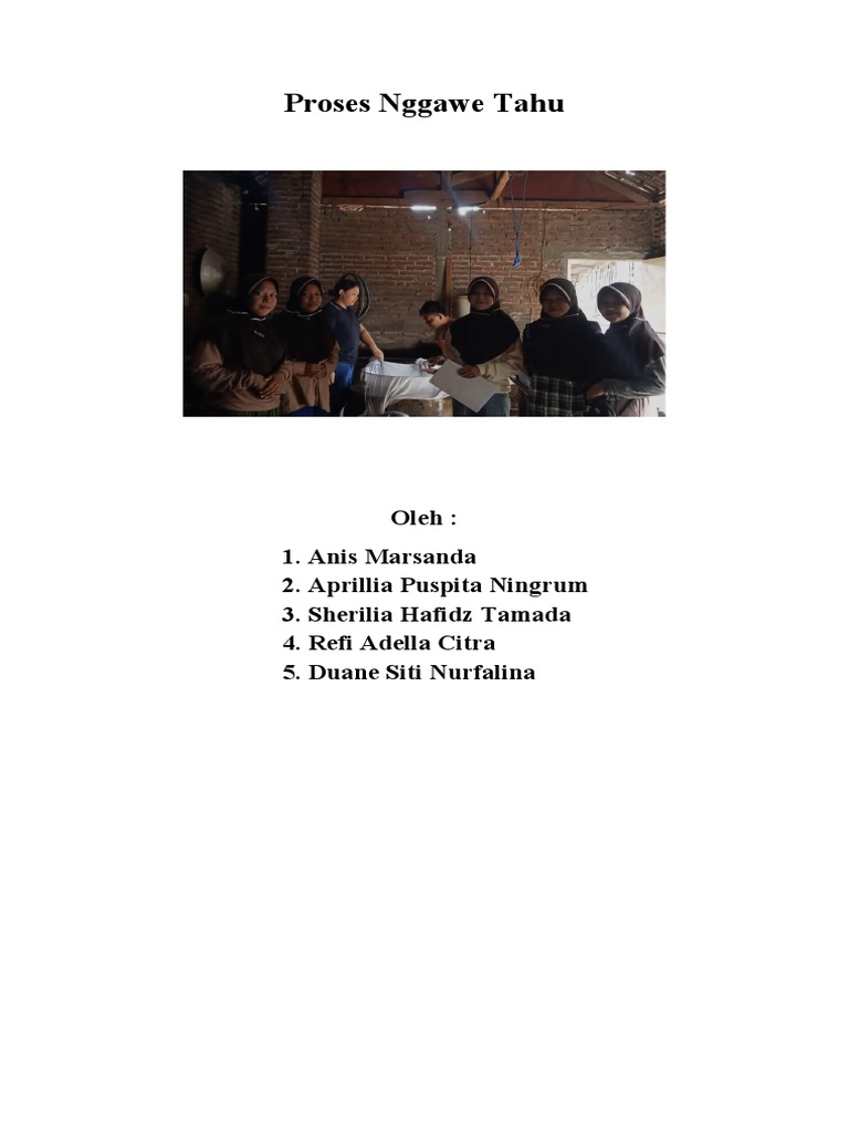 Proses Nggawe Tahu | PDF